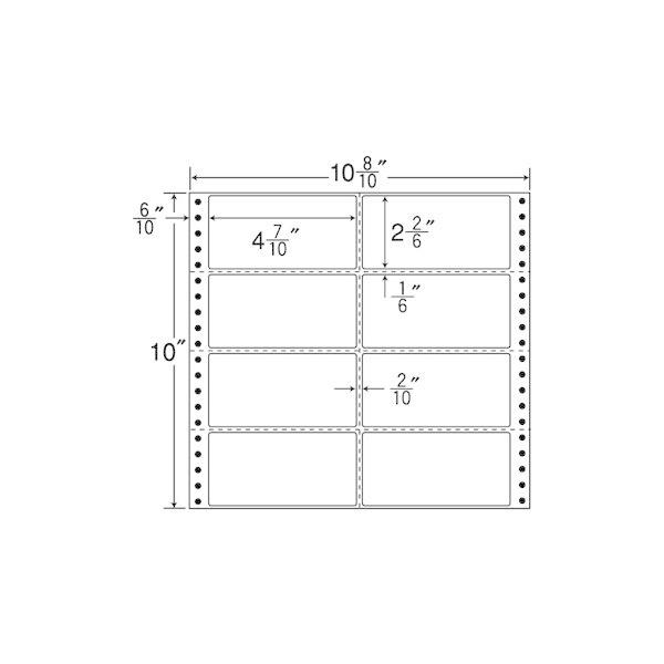 品番: MX10A入数: 6ケースセット 3000折 （1ケース 500折×6）シートサイズ: 10 8/10" ×10" (274mm×254mm)ラベルサイズ: 4 7/10" ×2 2/6" (119mm×59mm)面付: タテ　4面...