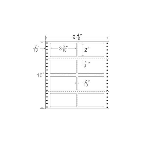 品番: MX9U入数: 6ケースセット 3000折 （1ケース 500折×6）シートサイズ: 9 4/10" ×10" (239mm×254mm)ラベルサイズ: 3 9/10" ×2" (99mm×51mm)面付: タテ　4面ヨコ　2面1シ...