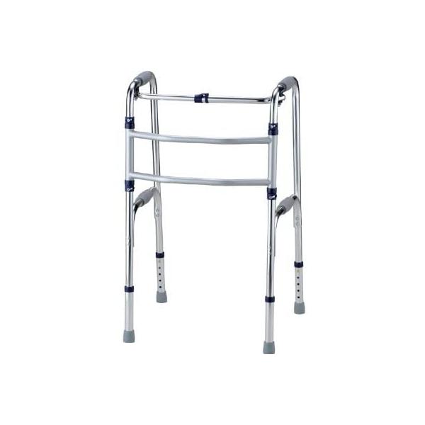 ・コンパクト設計でご家庭でも。・2段階グリップで立ち上がり補助にも。・グリップはドライバーでかんたんに交換できます。【商品仕様】●サイズ／幅（前）53・（後）57×奥行47.5〜49×高さ79.5〜89.5（5段階／2.5cm）cm、折りた...