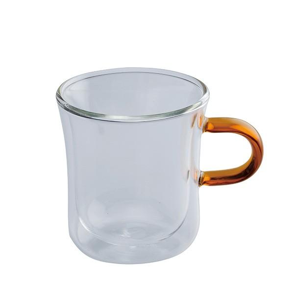 ■ダブルウォール仕様なので熱い物を入れても本体が熱くならず、冷たい物入れても結露しません。■ダブルウォールカラフェのデザインに合わせて、取っ手を赤色で装飾。単品寸法：φ84×H95mm容量：260ml（実用容量200ml）