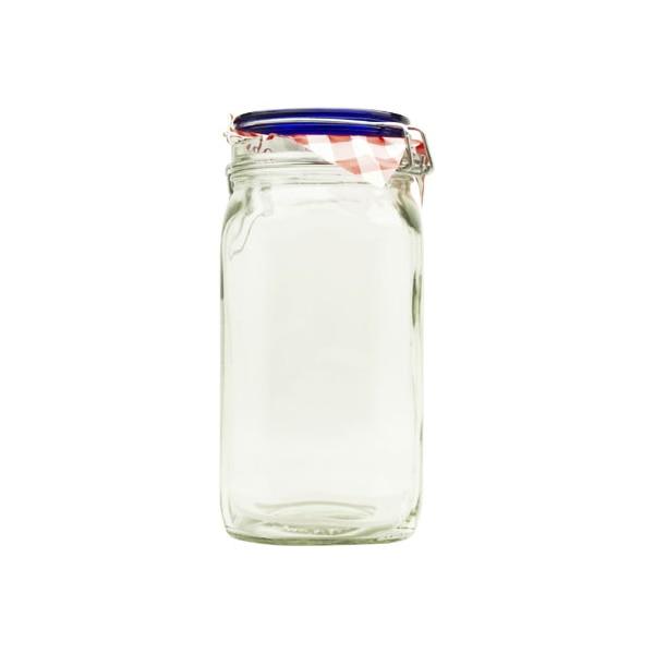 コーヒー豆などの保存に便利な密封性の高いガラス製のキャニスターです。青いキャップが人気です。容量：1500cc(珈琲豆ですと約５６０グラムほど入ります)イタリア製※製造上、ガラスのあわせ部分にスジが入っておりますが、不良ではございません。