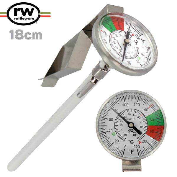 アメリカ・RW（rattleware）ブランドのアナログ温度計です。摂氏（内側）・華氏（外側）の両表記になります。※白いケースに文字は入っていません。