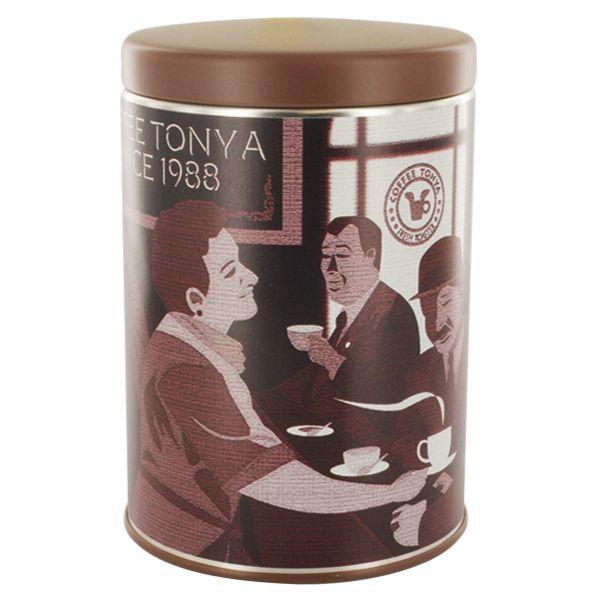 珈琲問屋 オリジナル缶 old Cafe Shop 【茶缶】 シッカリとした密閉度が売りです！当店の焙煎したて珈琲は、是非この缶で保存を！缶サイズ：直径95mm×高さ138mm（コーヒー豆で約２９０ｇ入ります） 雑多な人々で賑わうコーヒーシ...