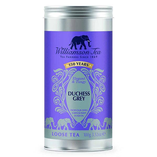 Duchess Grey ダッチェスグレイ（ダッチズグレイ）はウィリアムソン独自のシトラスブレンド。優しい香りで爽やかな風味をお楽しみください。原材料名：紅茶、香料内容量：100g商品タイプ：茶葉（フレーバーティー）原産国名：ケニア