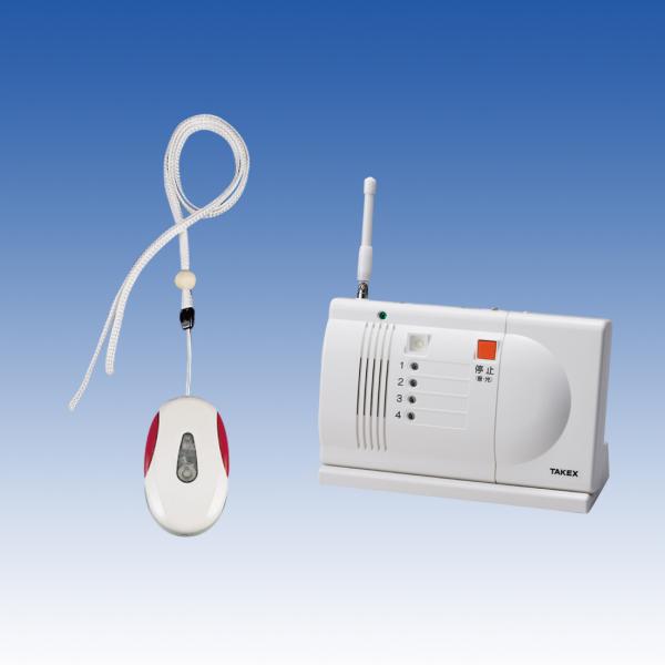◎ECS-1P(T)◎もしもの時に送信機を押すだけでスタッフを呼出します。　卓上型受信機ではフラッシュとメロディーでお知らせ。報知時間の調整可能です。　持ち運び可能な携帯型受信機セットもございます。