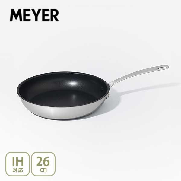 MEYER マイヤー ホワイトスチール フライパン 26cm PM-P26NS （ガス火・IH対応） ステンレス 内面ふっ素樹脂加工 ノンスティック加工 アッパーハンドル