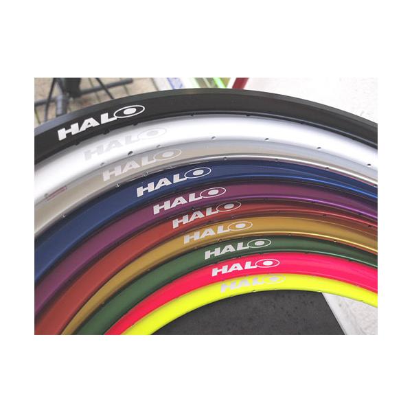 UKブランドHALOのトラック用リムAERO TRACK10色展開のカラーリムで好みの色を探したり自転車に合ったカラーも見つけやすい！！他では見ないネオンカラーが有るのも特徴で夜でも目立つこと間違い無しです。リム自体は27mmハイトの19m...