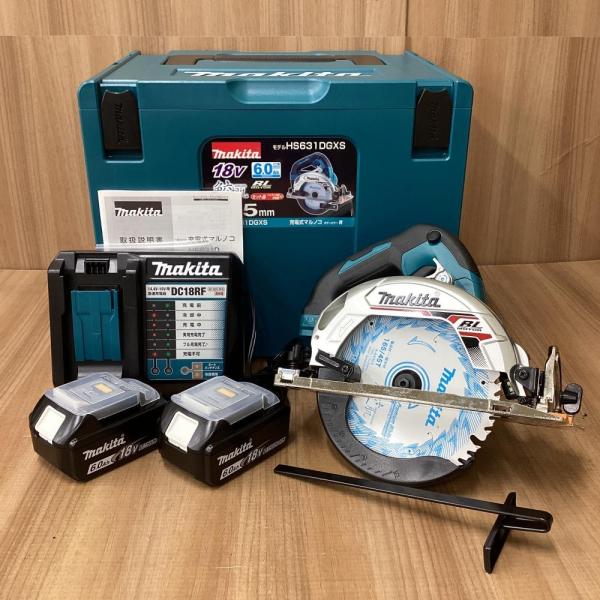 ご覧いただきありがとうございますmakita/マキタ HS631DGXS 18V充電式マルノコです状態：未使用商品の検品、写真撮影の為開封していますLEDインジゲータ点灯、確認済み※時間経過により、電池残量が放電してLEDインジゲータが点灯...