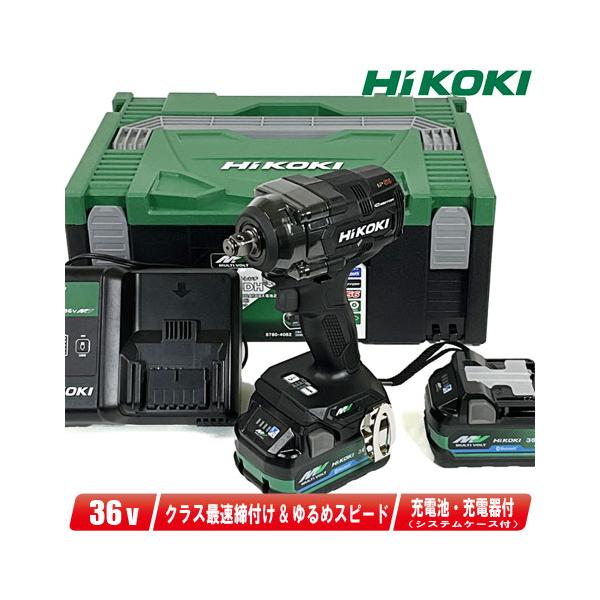 HiKOKI（ハイコーキ）WR36DHは、最大締付けトルク350 N.mと最大ゆるめトルク650 N.mを実現する36Vマルチボルト対応インパクトレンチです。普通ボルトM10〜M20、高力ボルトM10〜M16に対応し、4段階モード切替と最大...