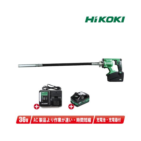 HiKOKI UV3628DA は、36 Vマルチボルト対応のコードレスコンクリートバイブレータで、φ28mm振動部とブラシレスモーターによりAC機並みのハイパワーを実現します。2モード（12,000／15,200min-1）切替により、広...