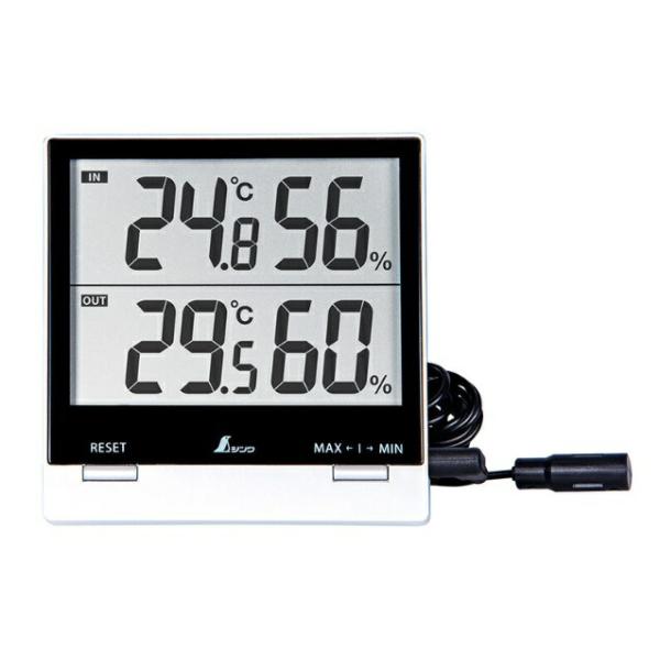 シンワ測定株式会社デジタル温湿度計 Smart C 最高・最低 室内・室外　防水外部センサー73120■特長・室内(IN)と室外(OUT)の温度と湿度を切り替えて表示可能・広い視野角で明るさ、映り込みにくさ、フォントにこだわった液晶表示・ス...