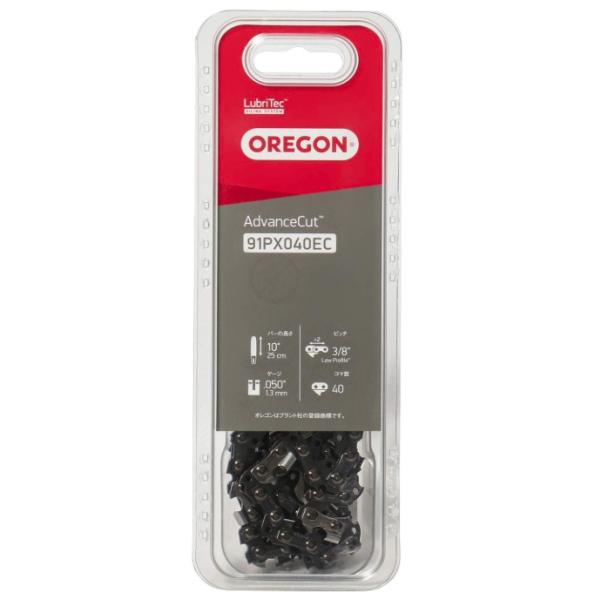 オレゴン OREGONチェーン刃 91PX※販売はタイトルの商品です。■特長・初心者からベテランまで、最もポピュラーなソーチェーン。・低振動・低キックバック。・メンテナンスも容易なシャンファーチゼルカッター。ソーチェーン　チェンソー替刃　