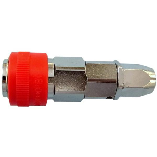 マッハ MACH常圧空気圧力用エアーカプラロック一発カプラ ナットタイプA-501 65ZC■特長1：ワンタッチロックソケットのスリーブを回すと、ロックされ、不意な離脱を防止できます。■特長2：ワンタッチ接続が片手でも簡単に取付けができます...