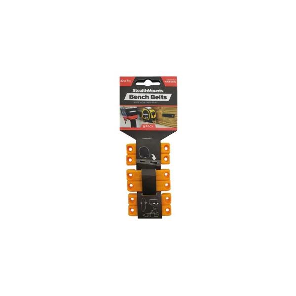 ステルスマウント StealthMountsベンチベルトBB-YLW-6■特長・ベンチベルトはスケ―ルやインパクト、安全眼鏡などを引っ掛けて保管しておくためのツールアクセサリーホルダーです。・英国製のステルスマウント社ベンチベルトは、非常に...