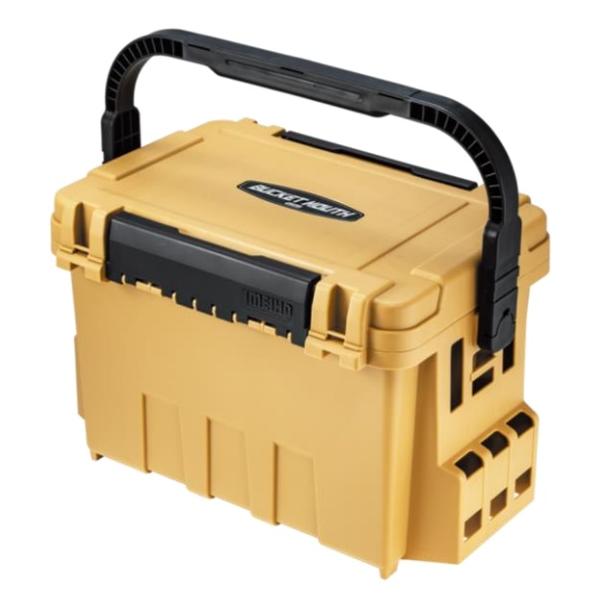 明邦化学工業 MEIHOバケットマウスBM-9000カラー：オーカーBUCKET MOUTH BM-9000■特長徹底的に強度設計を施すことで、波止や堤防、ボートの上などで椅子代わりに座ることができ、踏み台としても使用できる、大容量35Lの...