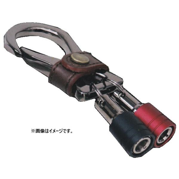 HOOKS カラビナビットホルダー ブラウンCBH-BR高級感のあるビットホルダー■特長・掛けやすい大きなフック・高級感のある磨き仕上げ・際立つ存在感！本革使用■仕様・クイックチャック適合サイズ：6.35mm・6角軸