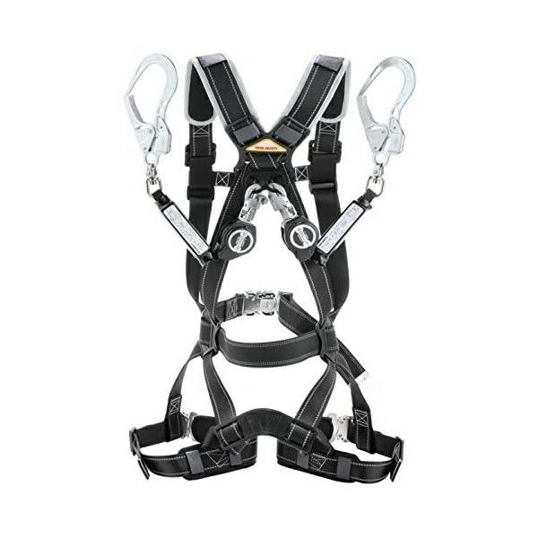 トーヨーセーフティー TOYO SAFETYフルハーネス型 墜落防止用器具 D-PATフルハーネス型小型巻取式ダブルランヤード品番:No.FGH-144W墜落時に身体に与える衝撃を分散させ緩和する。業界初 反射テープ織り込み(ステッチ入り)...