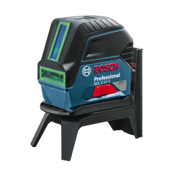 ボッシュ BOSCHレーザー墨出し器GCL 2-15G ［水平、垂直、鉛直、地墨］（キャリングケース付き） 視認性の良いグリーンレーザーを採用GCL 2-15G ［水平、垂直、鉛直、地墨］（キャリングケース付き）1. 水平、垂直のラインはグ...