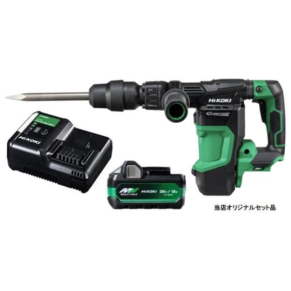 電池・充電器はその他機種のセット商品をバラシた商品です。説明書・外箱は付属しません。HiKOKI ハイコーキ(旧日立工機)マルチボルト(36V)コードレスハンマ SDS-maxシャンクタイプH3641DA(XPZ)バッテリBSL36A18X...