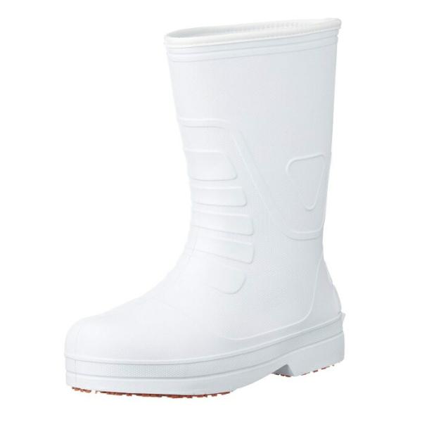 喜多 KITA安全ブーツEVAラバーKR7030 WHI ホワイト超軽量+屈曲EVA樹脂が持つ軽量性とゴムの優れた屈曲性を併せ持ったセーフティブーツ。■つま先頑丈！(つま先樹脂芯入)■靴底にはゴムを使用。滑りにくい。■脱ぎやすいキックバック...