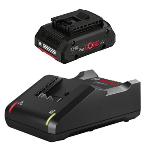 ボッシュ BOSCHバッテリ(ProCORE18V4.0)1個＋充電器(GAL18V-40)1個のセットProCORE18V4S1■商品説明(18V リチウムイオンバッテリーProCORE18V4.0型)・インテリジェントコントロール作業内...