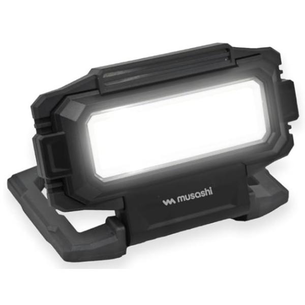 ムサシ musashi充電式マルチライト投光器型RWL-130■現場のあたりまえコンパクトで大光量！ワイドなライトで広い照射範囲。持ち運びしやすくポケットや作業バッグに入れておけば現場作業を強力にサポートします。充電式で繰り返し使用できます...