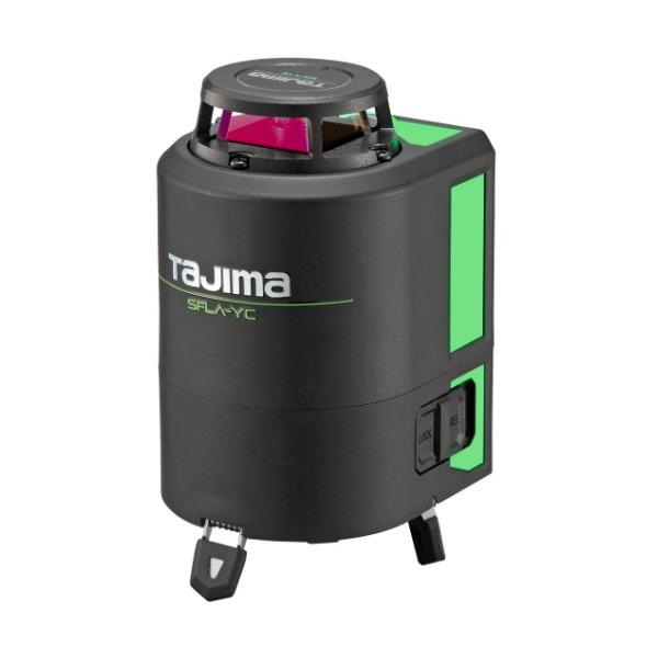 タジマ TJMデザインセフグリーンレーザー 横全周SFLA-YC■機能・明るい場所でも見やすいグリーンレーザー搭載・付属のマグネット式セフホルダーでスタッドや鉄骨等に取付けて使用可能・360°横ラインが出射されるため、部屋の中央に設置すれば...