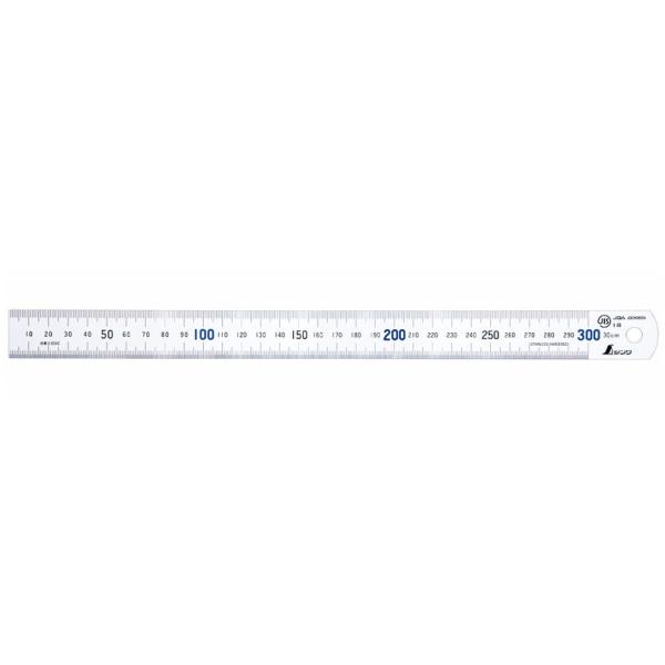 シンワ直尺 タフホワイト 30cm青数字入 JIS13342■特長・JIS 1級です。・白地＋黒目盛のコントラストで、薄暗い現場でも抜群の視認性を発揮します。・彫り込まれたエッチング目盛のため消えません。・落下などの衝撃でも塗装がはがれにく...
