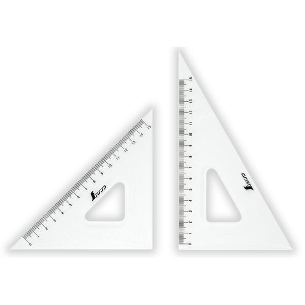 シンワ測定株式会社三角定規 アクリル製 18cm 2枚組製品コード：77066■特長・見易い大きな目盛数字を採用しました。■仕様・本体サイズ 二等辺三角形：128×128×2mm 直角三角形：180×104×2mm・製品質量 二等辺三角形：...