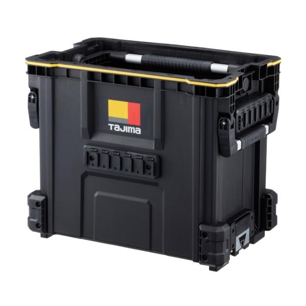 タジマ TAJIMAセフツールバスケット ハンドル付品番流通コード：TB-TBSKH■特長・内側・外側にセフホルダー機能（36個）を搭載したバスケット型ツールボックス・重ねて置くだけでしっかり連結する荷崩れ防止仕様・最大積載量50kg・片手...
