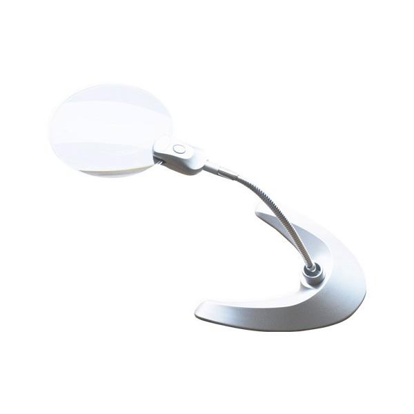 ・レンズ仕様：アクリルレンズ・レンズ倍率：約2倍・レンズ径：約130mm・ライト：発光ダイオード（LED）・使用電池：ボタン電池LR-1130×4個