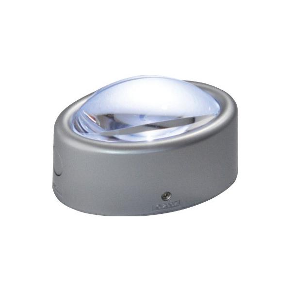 ・レンズ仕様：アクリルレンズ・レンズ倍率：約5倍・レンズ径：約65×35mm・ライト：発光ダイオード（LED)2球・使用電池：ボタン電池LR-1130×4個使用