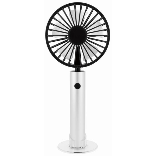 メーカー保証：６ヶ月アルミボディUSB充電式3段階風量調整・連続仕様時間（約）：弱５時間/中３時間/強2時間風量調節：3段階付属品：ＵＳＢケーブル、スタンド、ストラップ本体寸法：幅9.7×奥行4.2×高さ22.5cm約0.157kg