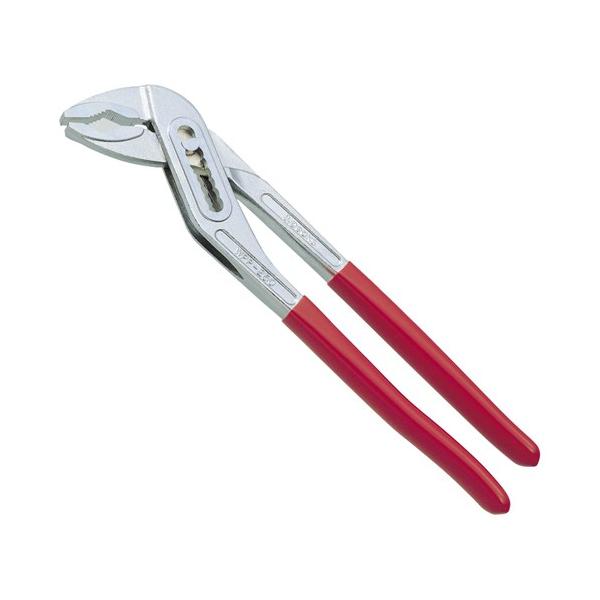 ■呼び寸法：250mm■グリップ：素材…ビニール／バネ…なし■先端くわえ部：ダイヤ型■材料：クロムバナジウム鋼■硬さ（HRC）：50〜58（くわえ部）■刃角度：−■JIS：−■PAT.：○【使用範囲】■六角ねじ：10〜41mm■パイプ経：φ...