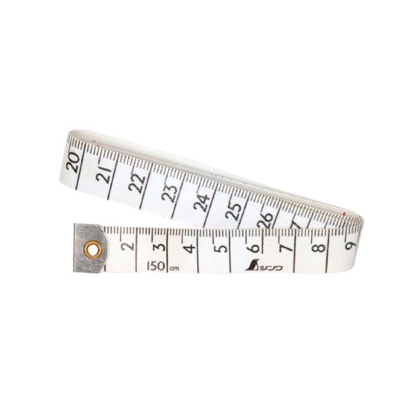 特長●洋裁や曲面の測定に。仕様●テープ巾 15mm●テープ長 1.5m●製品質量 15g●長さの許容差 ±1.9mm●材質 テープ：ガラス繊維入塩ビ被覆 テープ端部：スチール カシメ部：真ちゅう