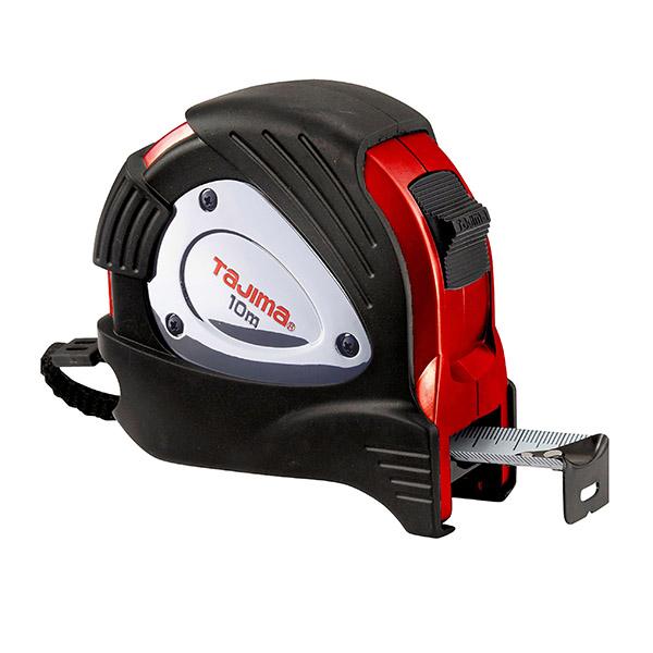 曲げ強度を向上させた、新開発「焼き爪」を採用。落下時に建材にダメージを与えないアーマードケース仕様。落下時の衝撃から爪を守るフックガードバンパー、0点補正移動爪、ショックアブソーバー付き。■仕様目盛仕様：メートル目盛、JIS1級、両面目盛テ...