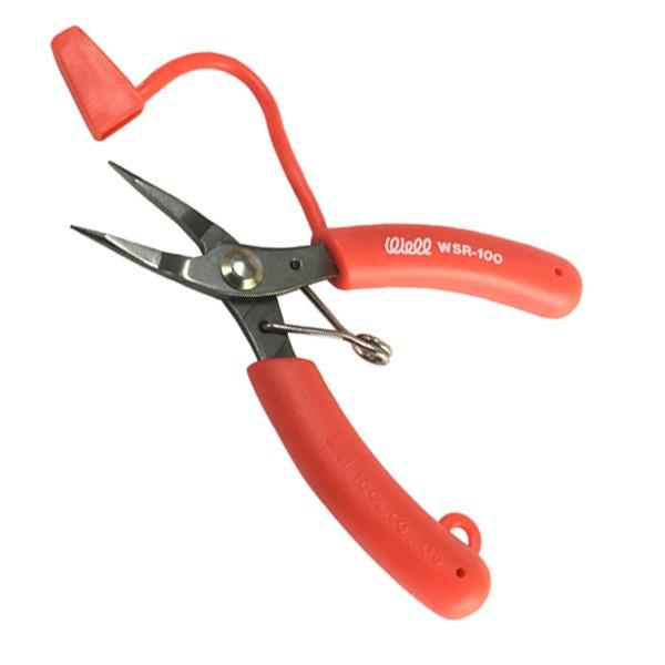 錆びにくいステンレス製と安全設計の保護キャップを採用した、ニードル型キャップ付き先細プライヤーです。