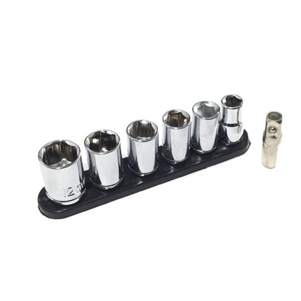 コンパクトラチェットシリーズ、ビルドのパーツシリーズ。アダプター付、6pcsソケットセットです。【仕様/規格】●ソケット（凹6.35mm）：6, 7, 8, 9, 10, 12mm●アダプター：凸6.35mm