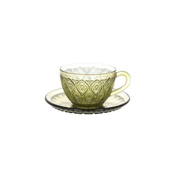 ■Cup：H65mmW120mmφ100mm■容量：160ml■Saucer：H23mmφ150mm■材質：ソーダガラス