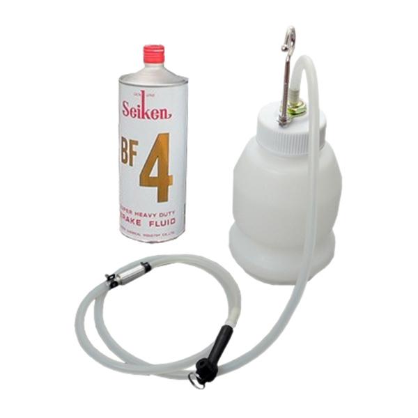 ブレーキ関連のトップメーカーSEIKEN（制研化学工業株式会社）のブレーキオイルBF4x1本（1L）とオイル交換作業が一人で可能なワンマンブリーダーのセットです。ワンマンブリーダー単品でも販売しております。【関連キーワード】ワンマンブリーダ...
