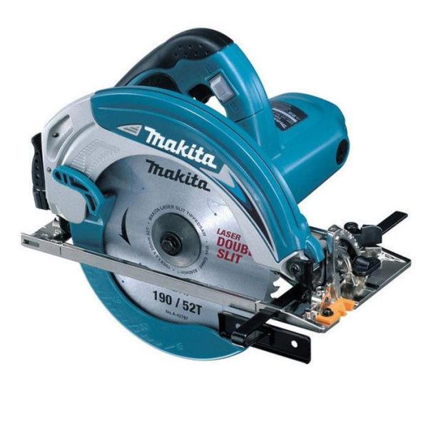 マキタ　電気マルノコ　１９０ｍｍ　５８３７ＢＡ　■　「刃物径１９０ｍｍ・切込深さ６８ｍｍ」「レーザーダブルスリットチップソー付」■　本体カラー　（青）＊　通電ランプ付、ＬＥＤライト付、