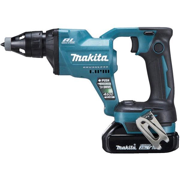 マキタ　18V　充電式スクリュードライバ　FS455DRAX　2.0Ah×2個付モデル●18V/2.0Ahバッテリ×2個・充電器・ケース付■回転数4,500min-1■押している時だけ回転！ネジから離すとモータ停止「プッシュドライブ」■別売...