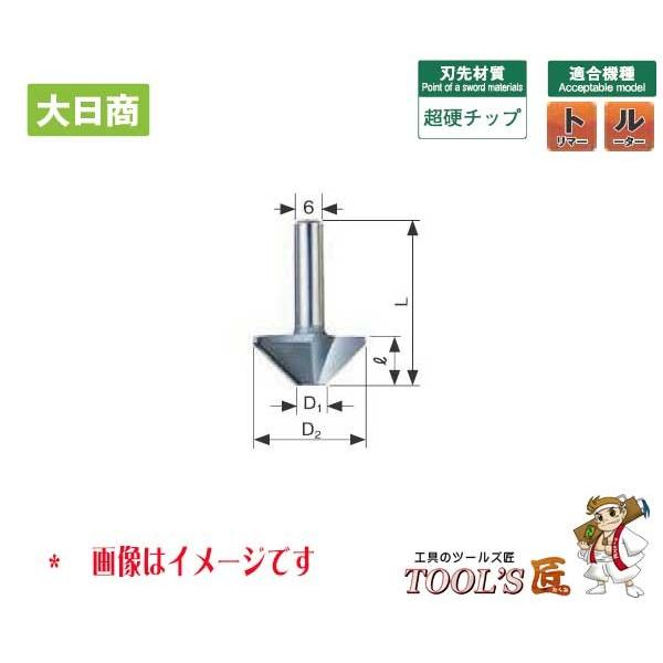 大日商　木工ビット　両偏心トリマー　ＲＴ１２０　トリマー用　６×１２０°■刃先材質：超硬チップ