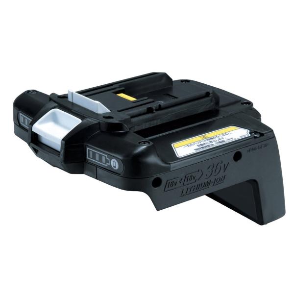 マキタ　バッテリコンバータＢＣＶ０３　Ａ−５７２５５１８Ｖバッテリｘ２本で、３６ｖ製品が使える　[バッテリ残容量表示付]直結タイプ　＊バッテリＢＬ１８１５使用不可ＭＢＣ２３１Ｄ／２３２Ｄ／ＭＵＸ３６２Ｄ／３６０Ｄ使用時はバッテリガード(別売...