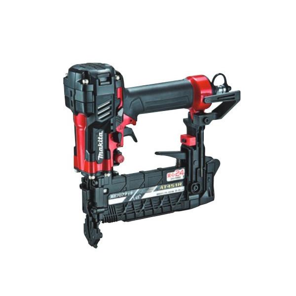 マキタ　4mm幅　高圧フロアタッカ　AT451H/HM　エアダスタ付■プラスチックケース付■安心24か月保証■小さなボディで抜群の取り回し■隅打ちしやすい先端形状！窓際の張りじまいでもしっかり打てる！■片手で握ったまま操作可能、優れた操作性...