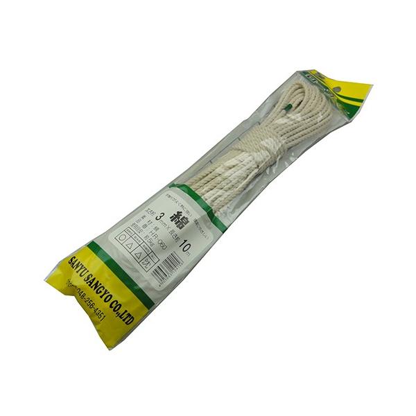 【特徴】手触りが良く熱に強く、環境にやさしいです。【用途】荷物の固定・梱包用。【仕様】●サイズ(約)：太さ3mm×長さ10m。●使用目安：約5kg。【材質】●綿。