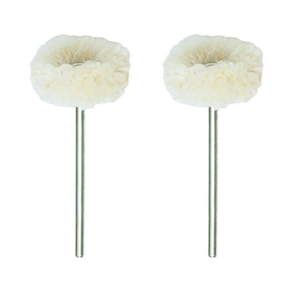 【特徴】研磨剤のふき取りに適したバフです。【用途】金属、ガラスの超仕上げ、みがき、研磨作業後のふきとり。【仕様】●シャフト径：2.35mm。●形状：径22mm。●2本入。●適合機種：No.28511・28515・28525・28400・28...