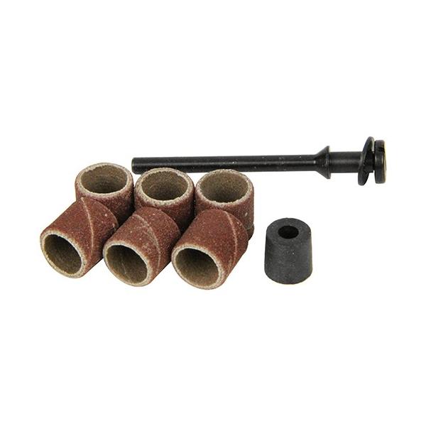 【特徴】シャフト径3.0mmのロールペーパーです。【用途】金工、木工用研磨ペーパー。【仕様】●6個入。【材質】●シャフト：鉄80、120番。【サイズ】幅：10mm高さ：46mm奥行き：10mm重量：4.25g