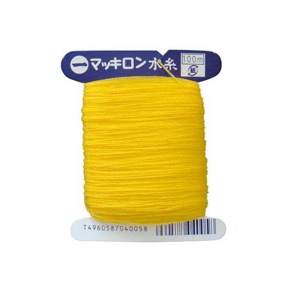 【特徴】一般測量用の水糸です。【用途】建築用水糸。【仕様】●色：黄。●糸の太さ：約0.75mm。●長さ：100m。【材質】●糸：ポリエチレン。【サイズ】幅：88mm高さ：130mm奥行き：27mm重量：28g