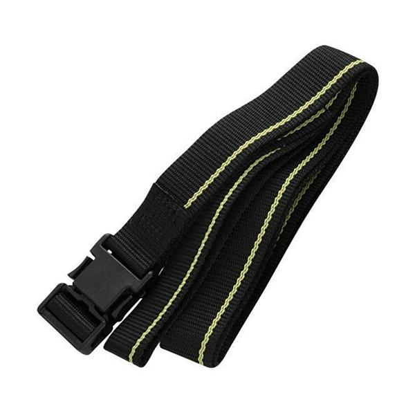 【特徴】樹脂バックルでサビに強く、簡単に固定できます。【用途】荷物やキャンプ用寝具の束ね締め。【仕様】●ベルト幅：25mm。●ベルト長さ：1.5m。●使用荷重：20kgf。●色：ブラック。●端末：エンドレス。●本体金具：樹脂バックル。【材質...